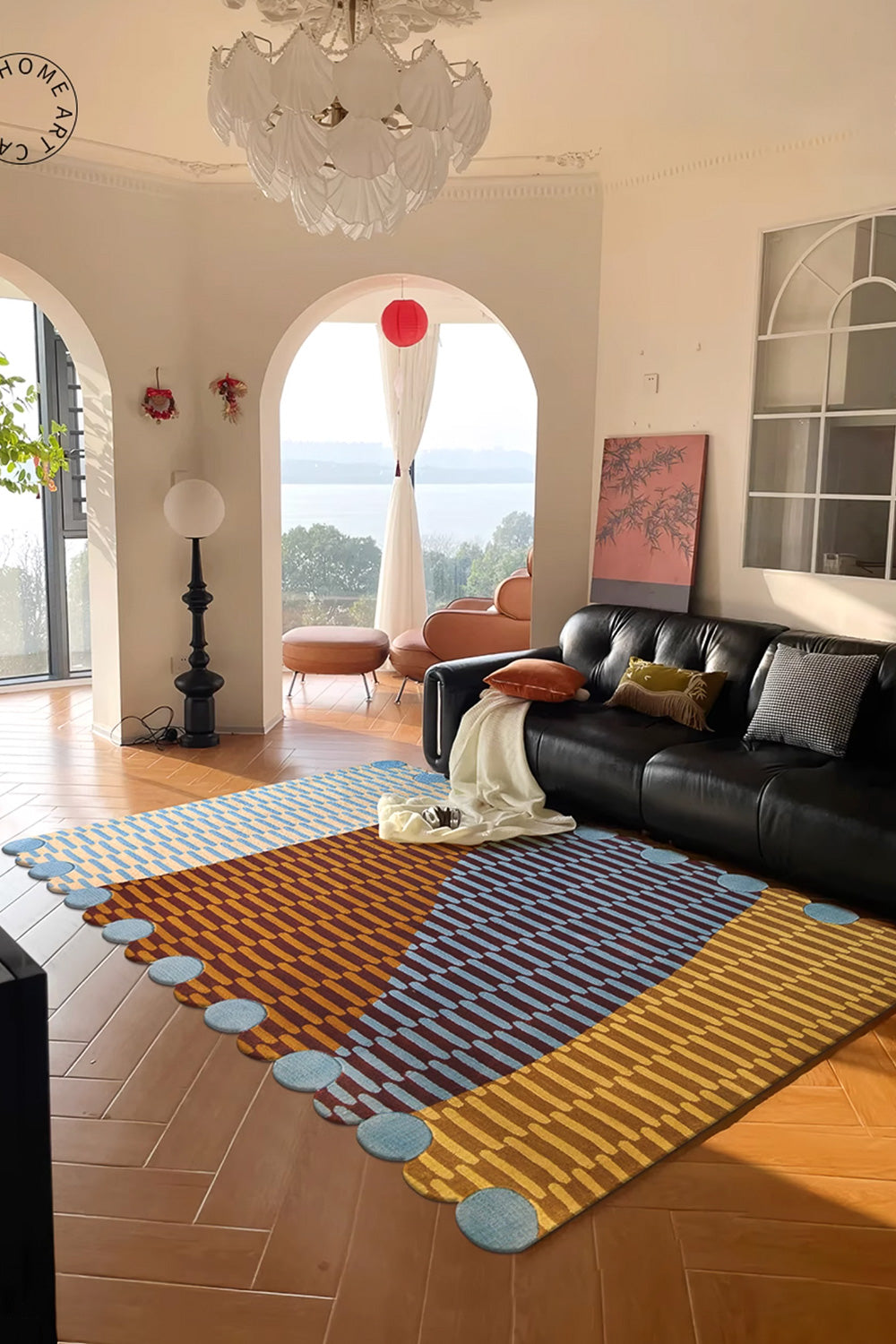 Kent Avenue Colorblock Striped Irregular Rug - CozyPOPs